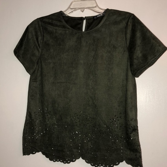 SHEIN | Tops | Shein Suede Laser Cut Top | Poshmark